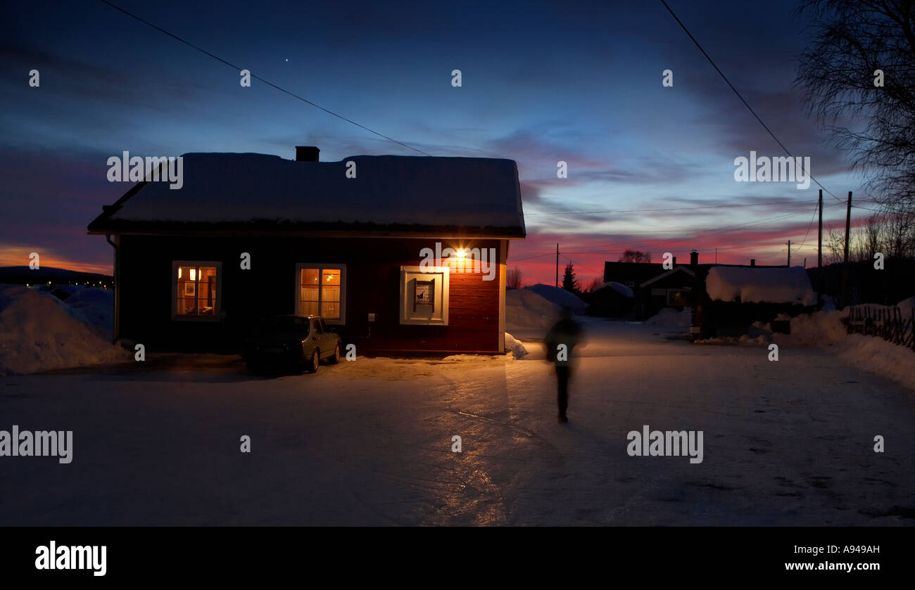 Log Cabin, Homestead Restaurant Jukkasjarvi, Lapland, Sweden Stock ...