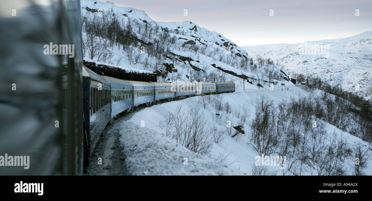 Train, Iron Line Railway, Kiruna-Narvik, Lapland, Norway Stock Photo ...