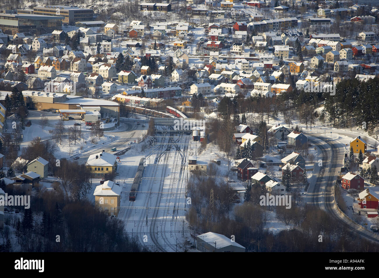 Homes, Trains, Winter, Narvik, Lapland, Norway Stock Photo - Alamy