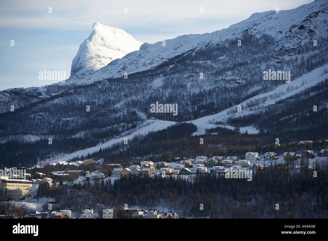 Homes, Winter, Narvik, Lapland, Norway Stock Photo - Alamy