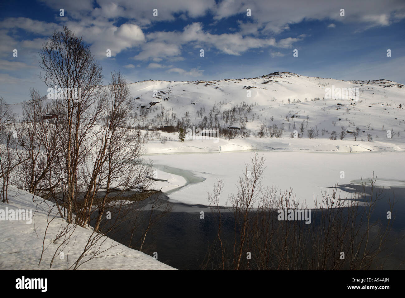 Winter Landscape with Mountains, Lapland, Norway Stock Photo - Alamy