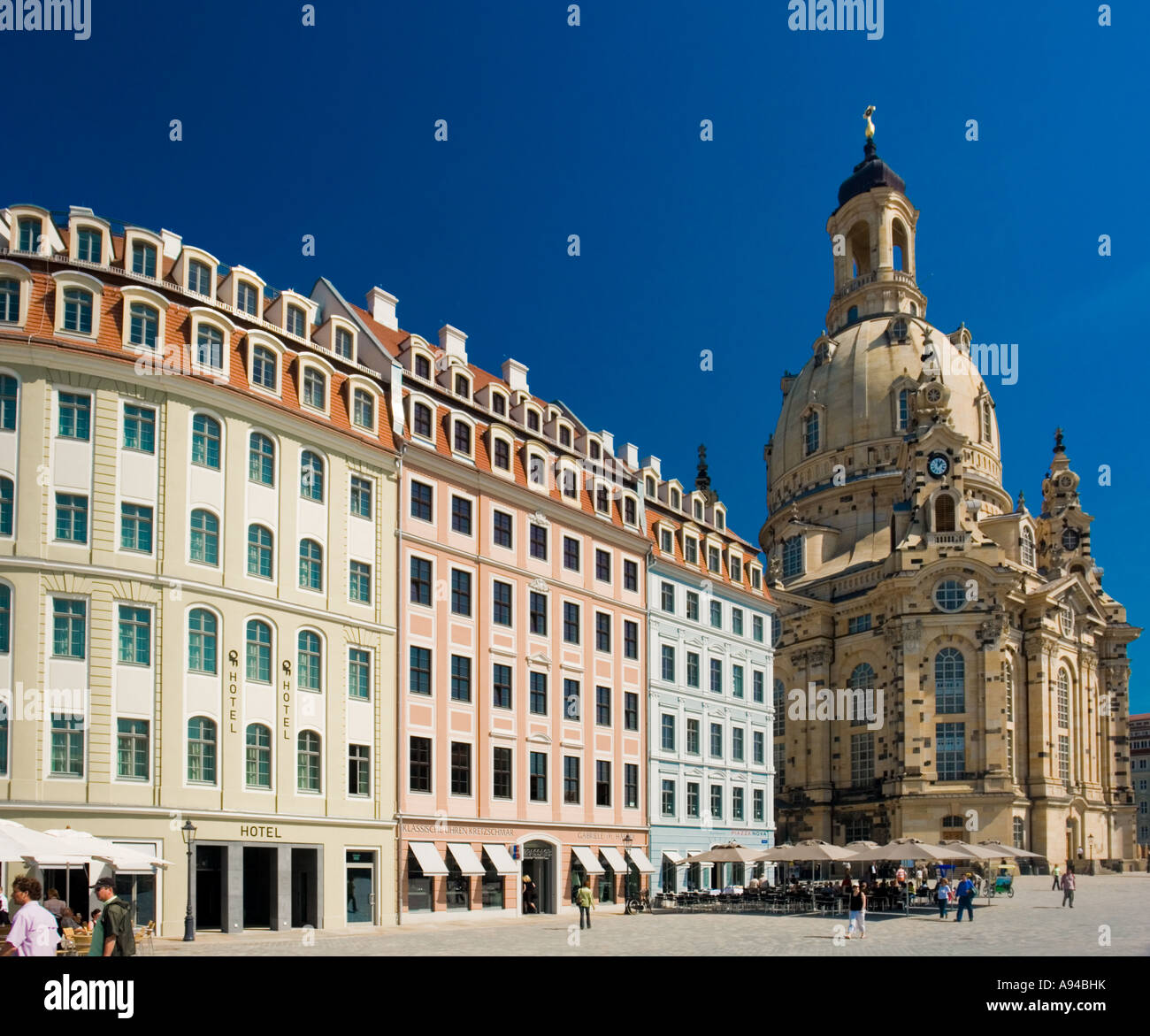 freshly reconstructed buldings at neumarkt with the rebuilt ...