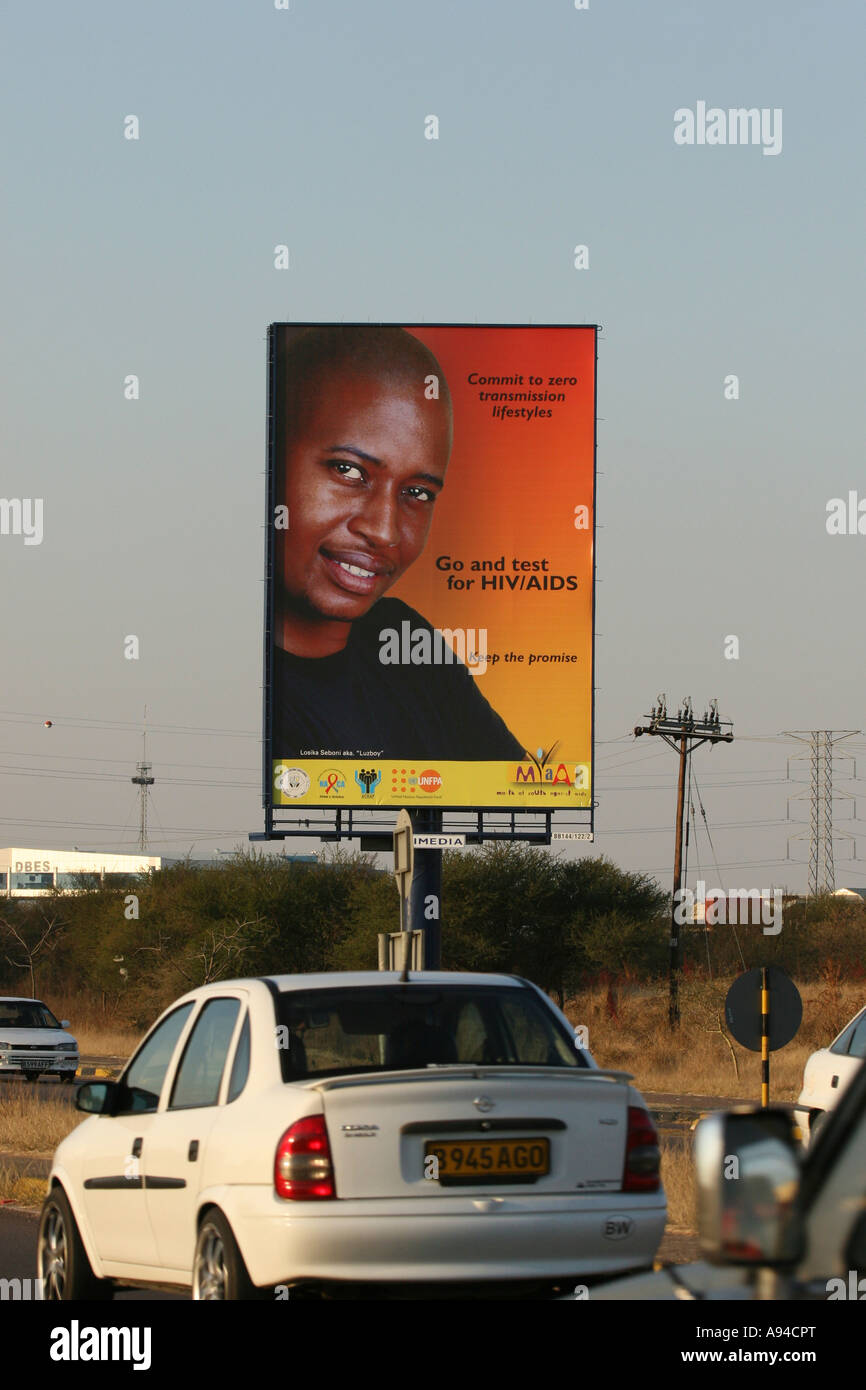 Aids awareness bill board in Gaborone featuring Losika Seboni Gaborone ...