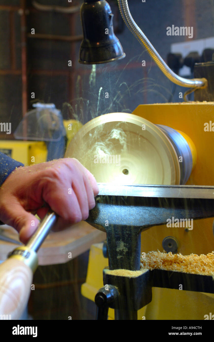 Closeup of Bowl Being Turned on Woodturning Lathe Stock Photo - Alamy