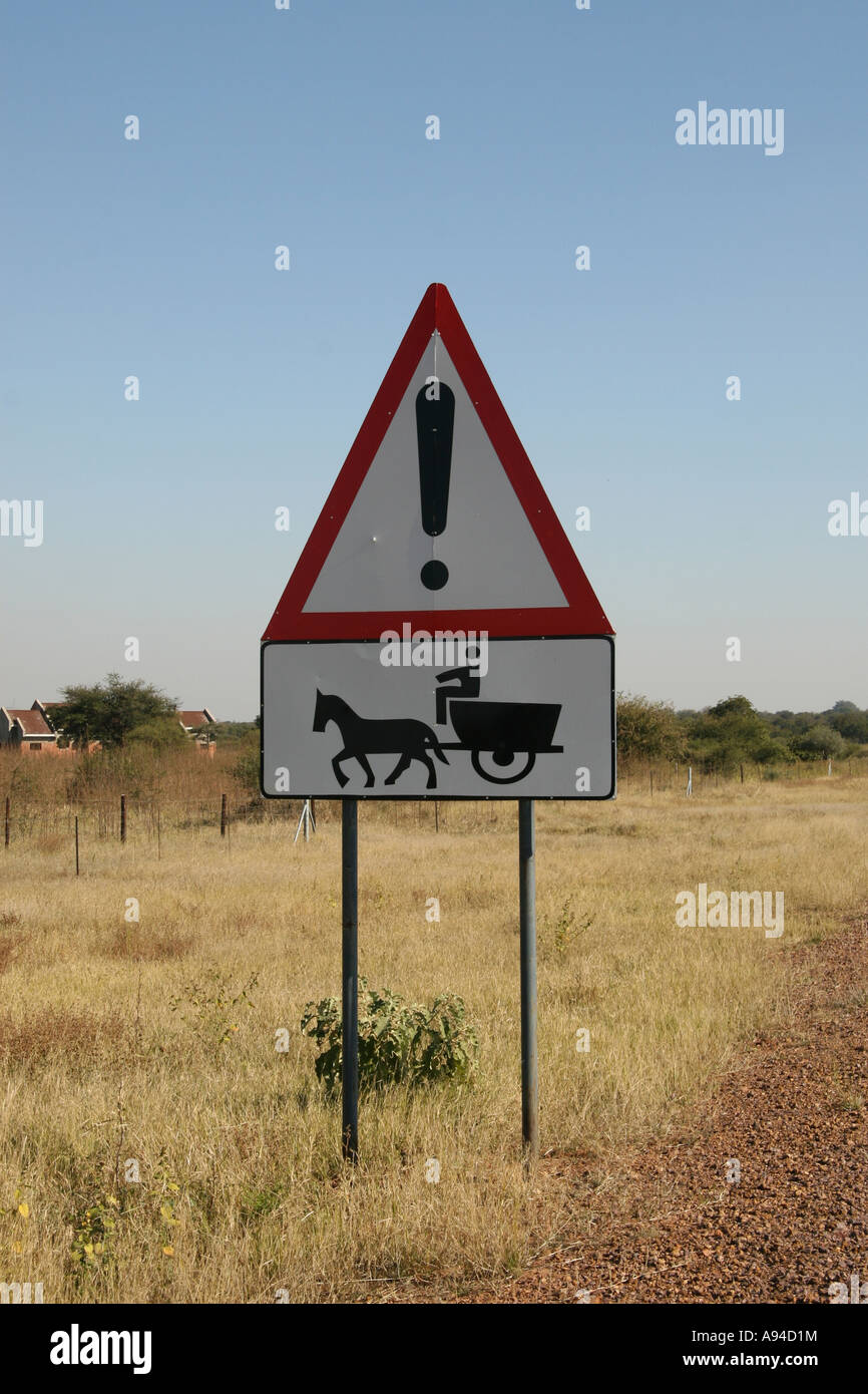 Rural signboard warning motorists to beware of donkey carts a common ...