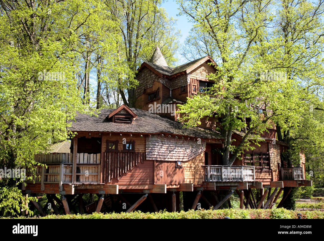 Tree House, Alnwick Castle gardens, Northumberland, UK, Europe Stock ...