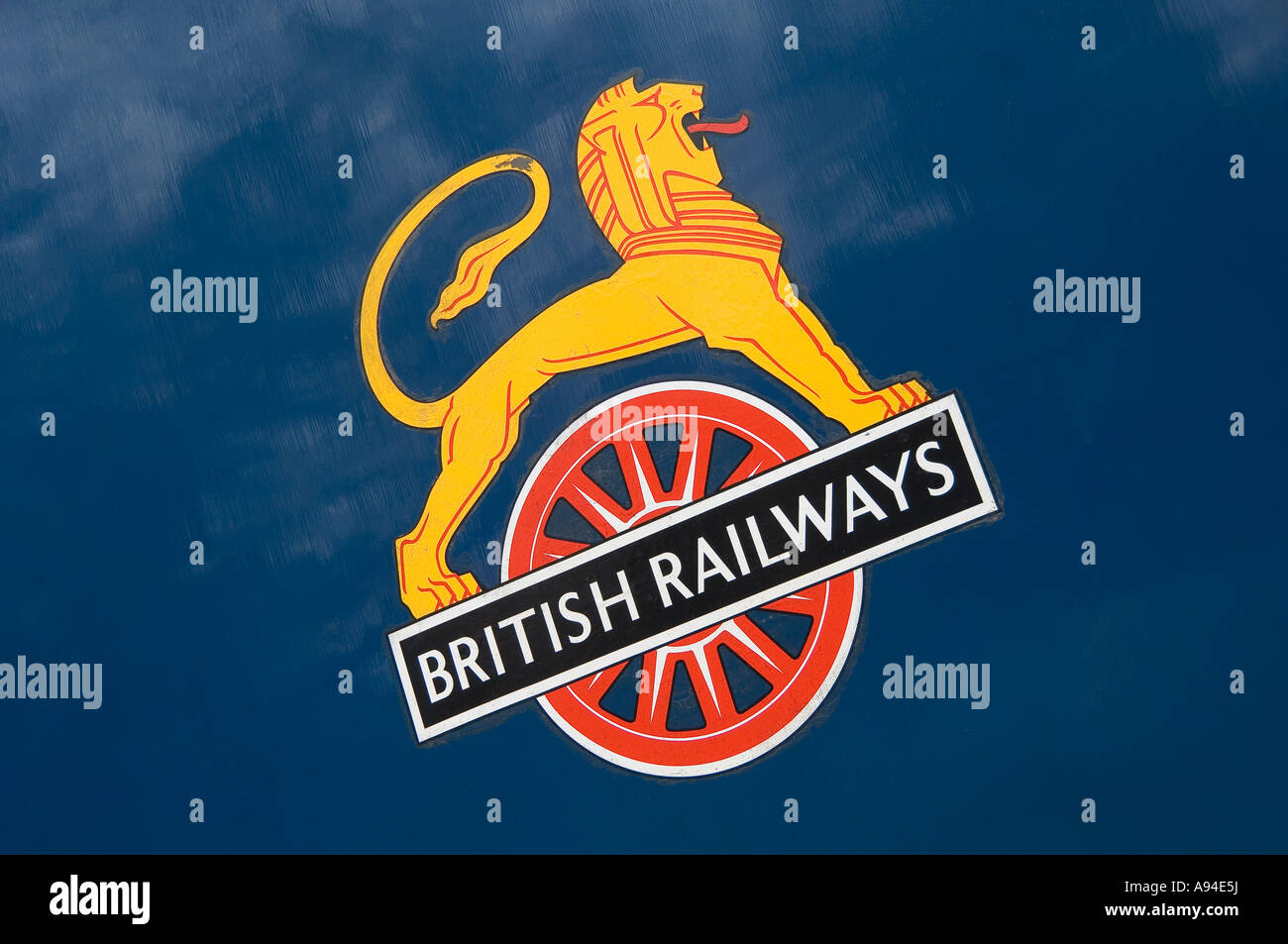 Close up of British Railways sign on Sir Nigel Gresley locomotive ...