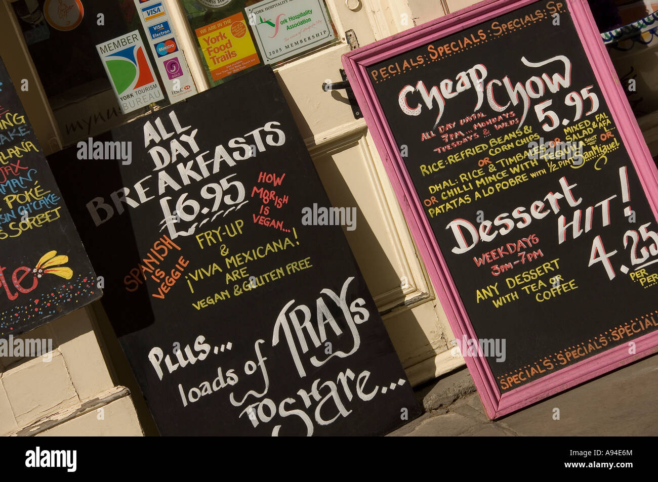 Restaurant sign boards York North Yorkshire England UK United Kingdom ...