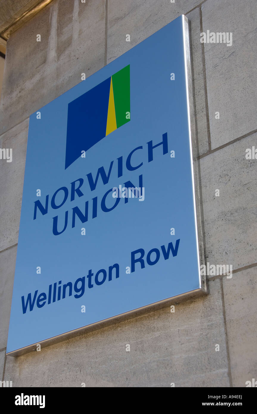 Norwich Union Insurance Company building Sign Wellington Row ...