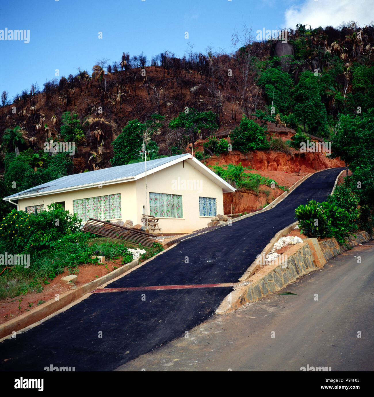 New housing roads and deforestation Mahe Seychelles Stock Photo - Alamy