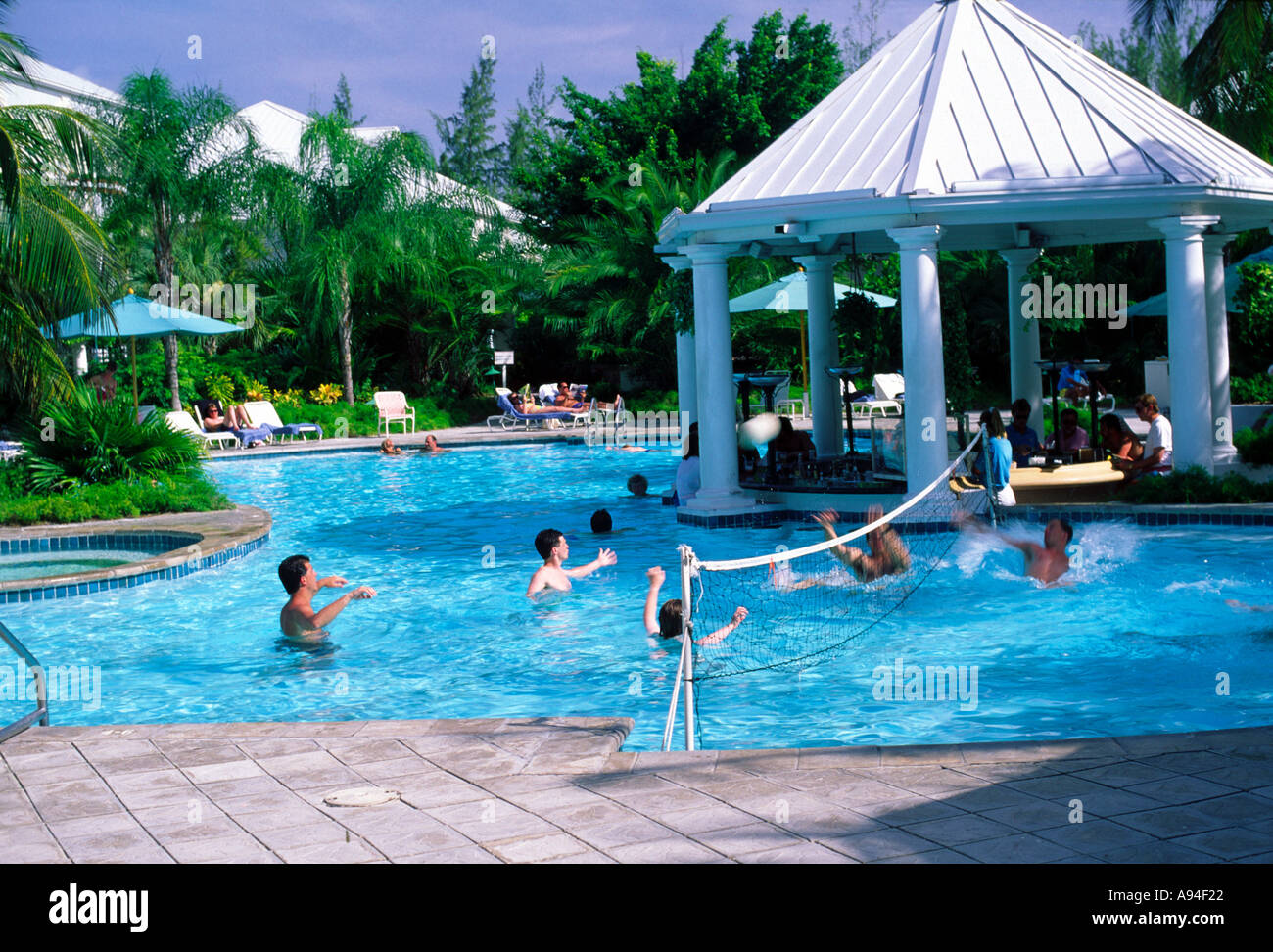 Swimming pool Hilton hotel Grand Cayman Cayman Islands Stock Photo - Alamy