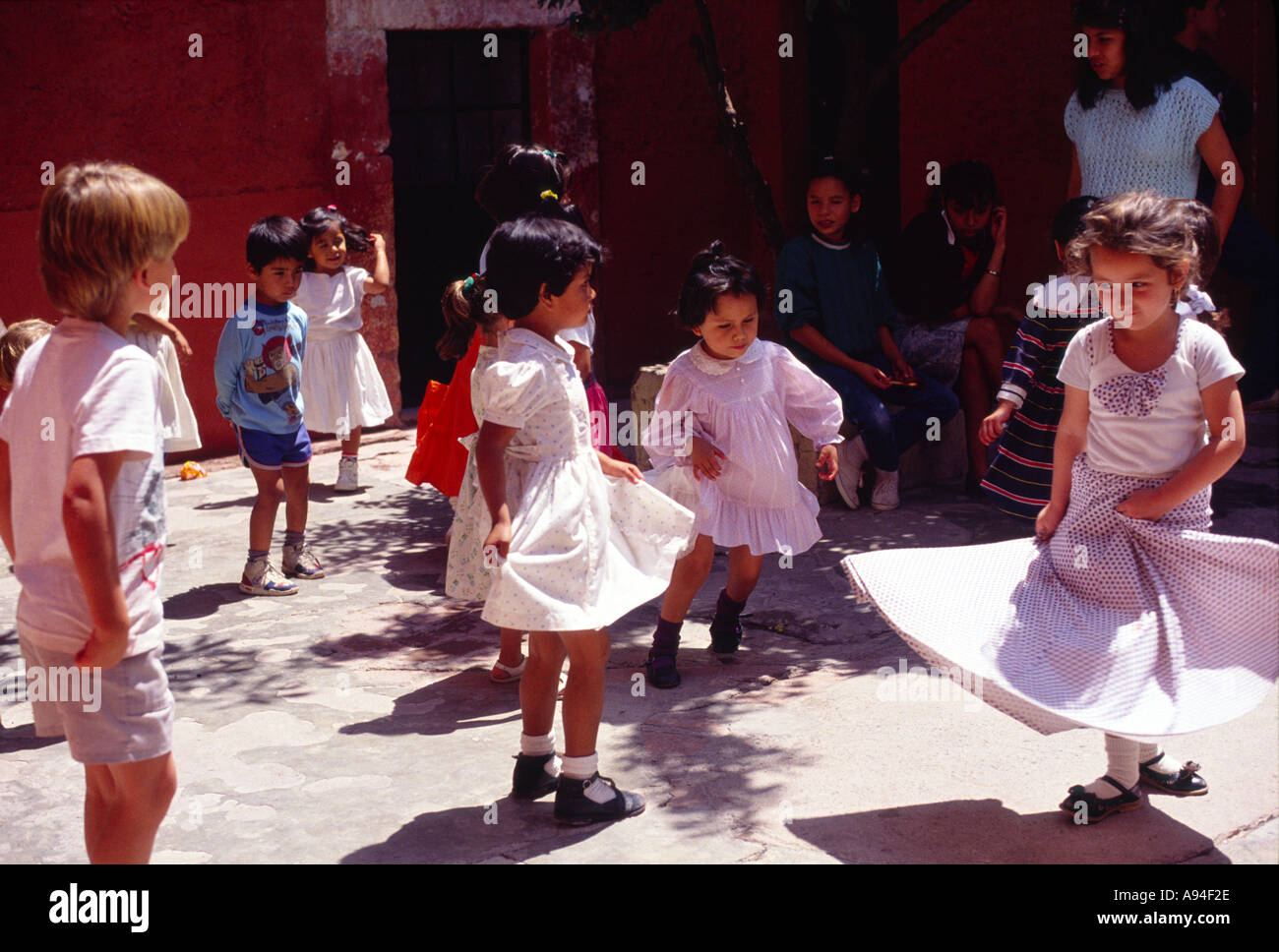 Children dancing at Mexican play school San Miguel de Allende Mexico ...