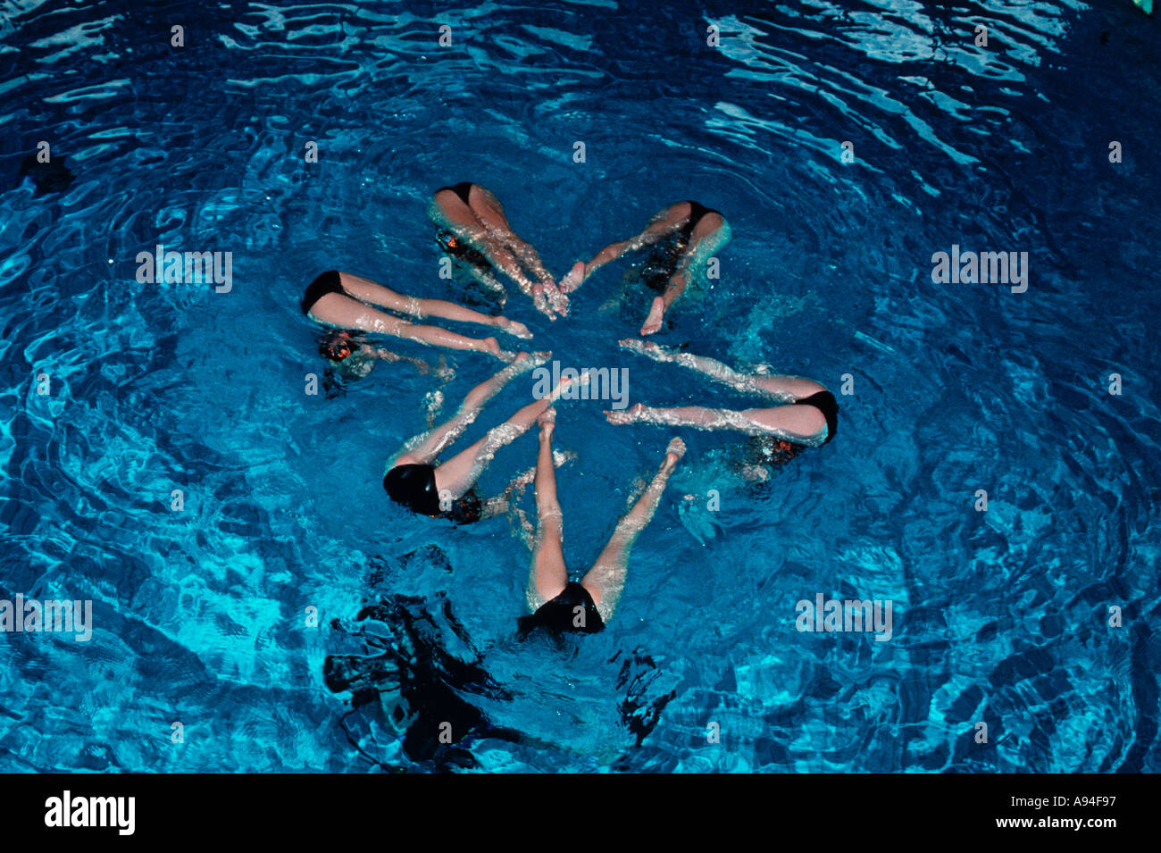 synchronized swimming girls Stock Photo - Alamy