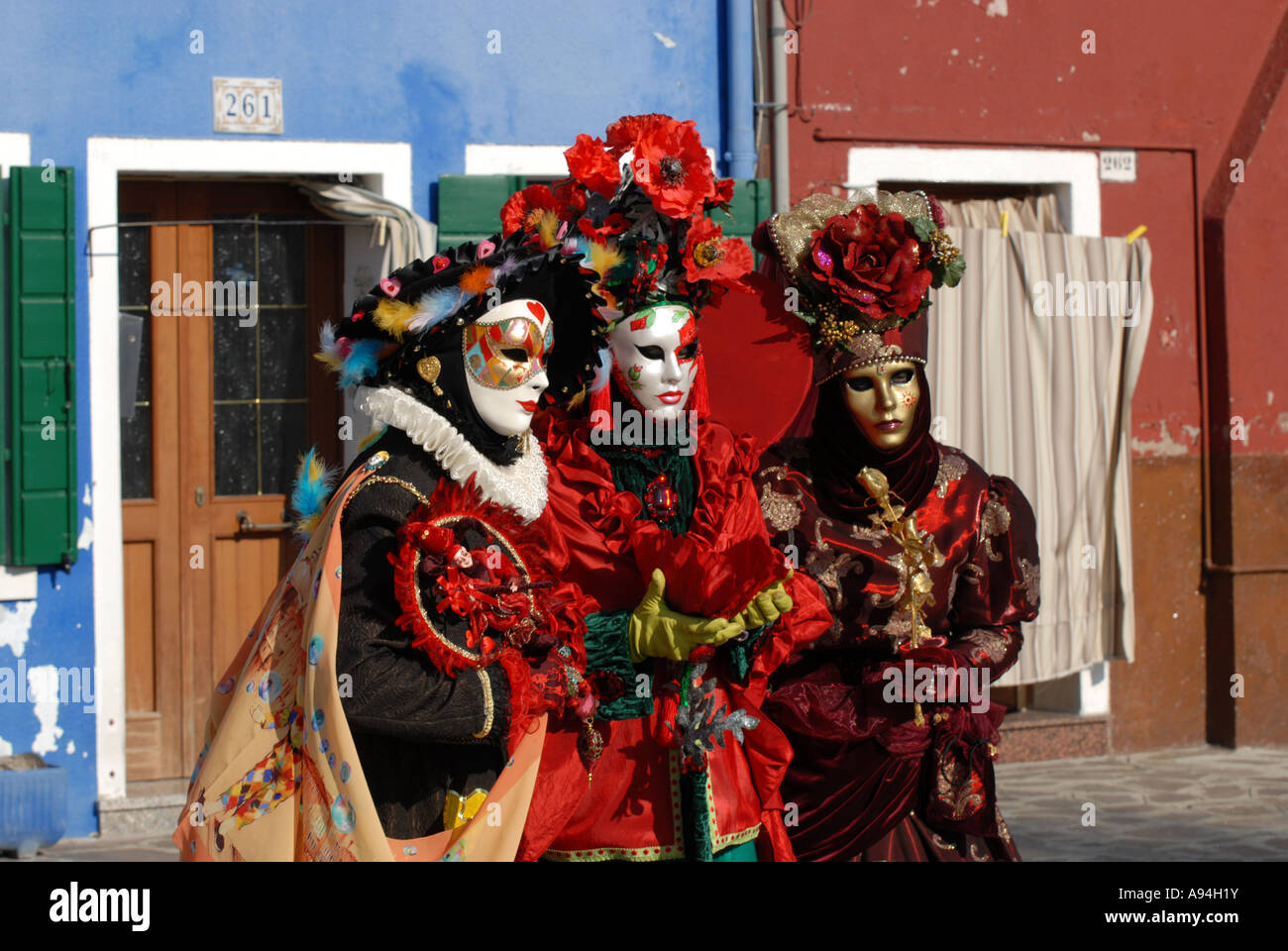 Exotic Costumes on the Island of Burano during Carnival Venice lagoon ...