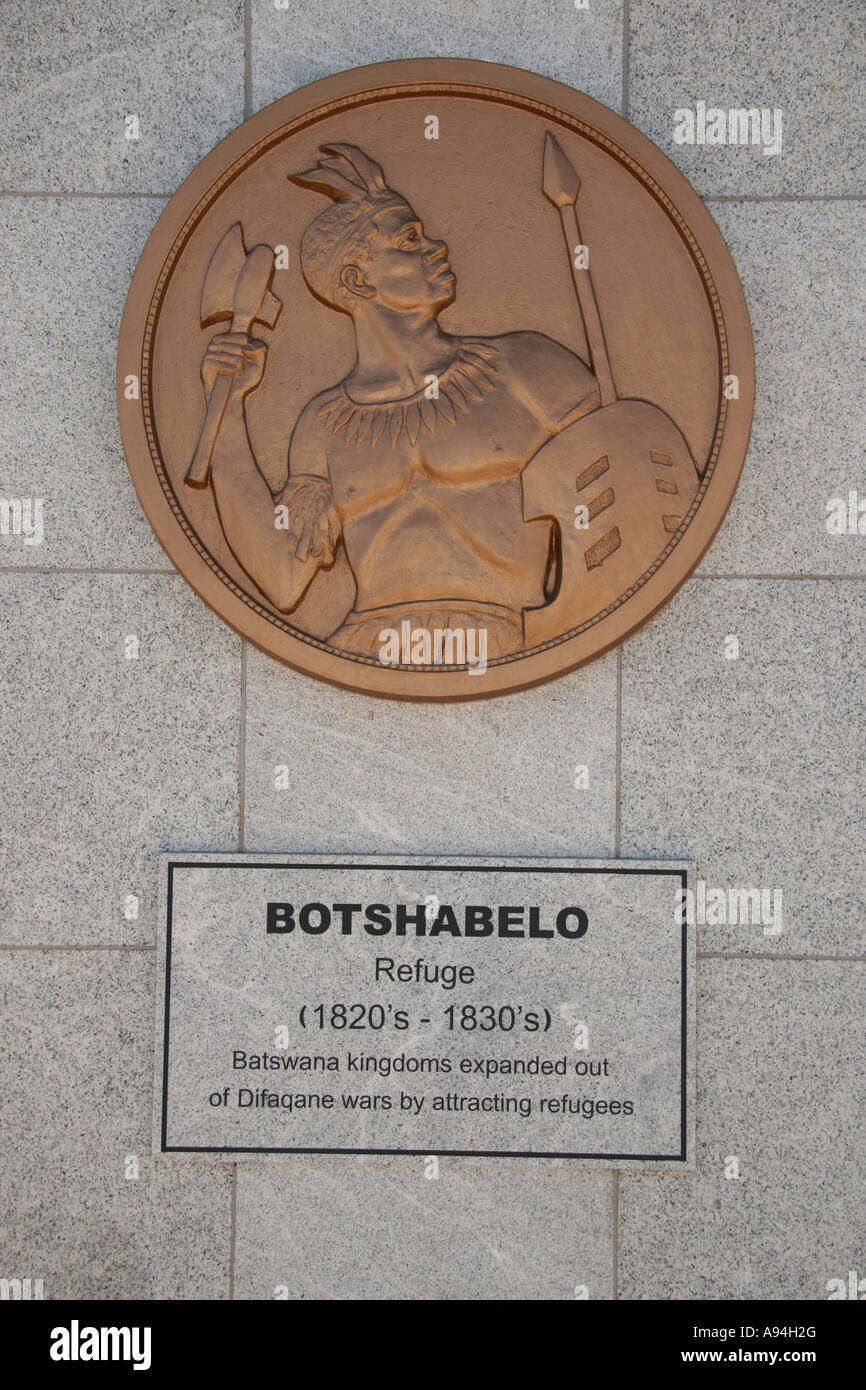 Monument in Gaborone of 3 chiefs Khama III Sebele I and Bathoen I ...