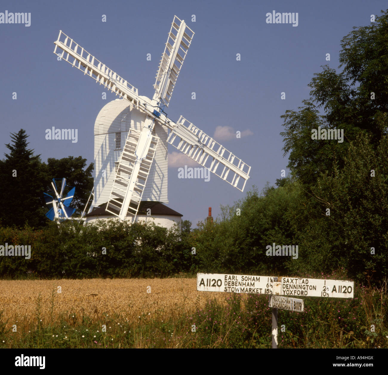 England. Suffolk. Saxtead mill Stock Photo - Alamy