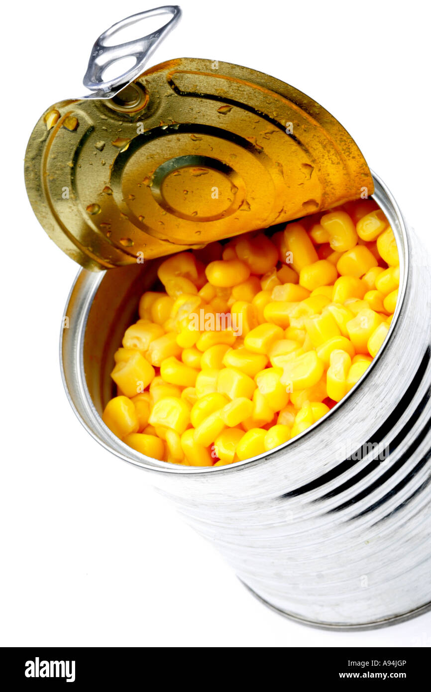Tin of Sweetcorn Stock Photo - Alamy