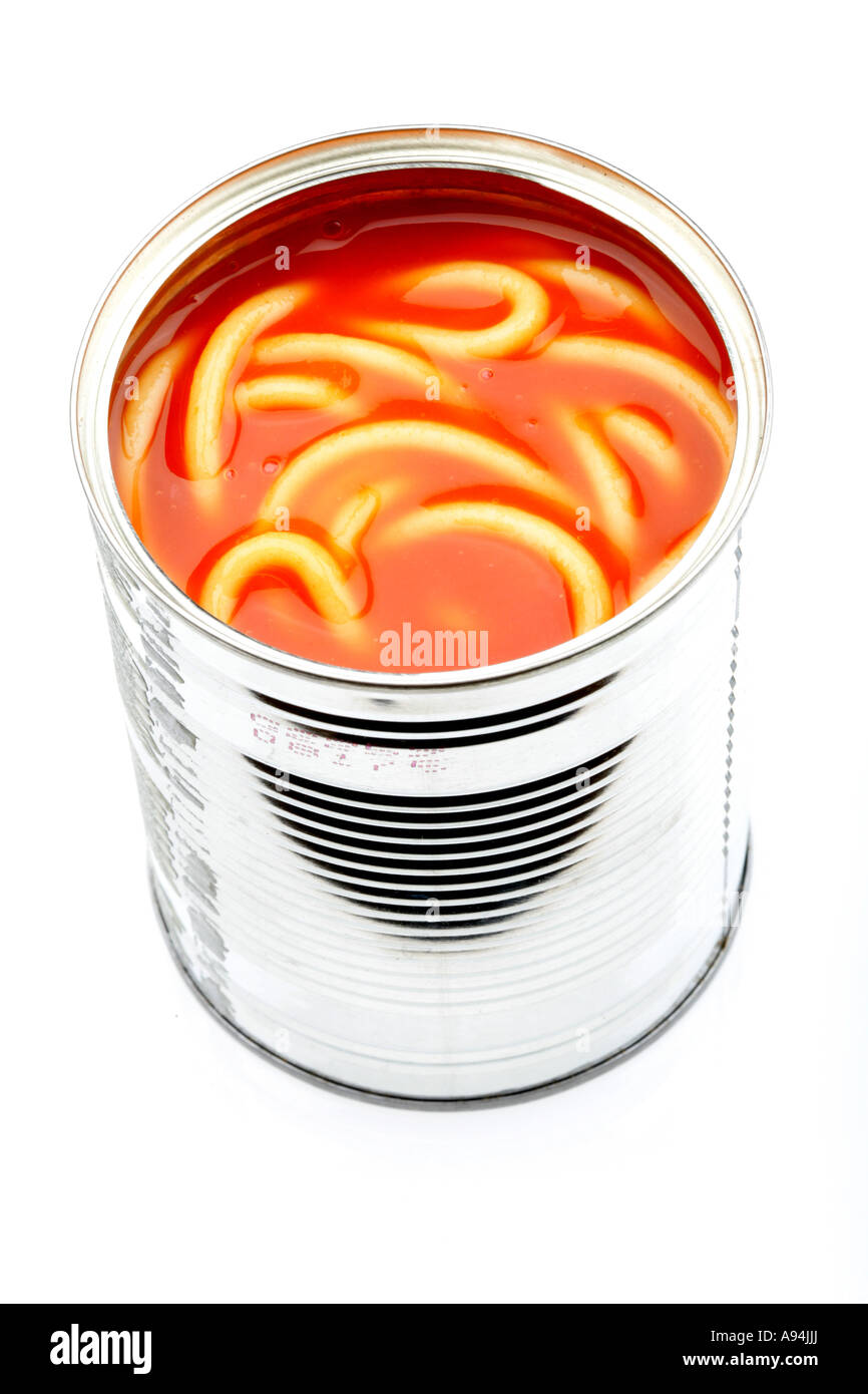 Tin of Spaghetti in Tomato Sauce Stock Photo - Alamy