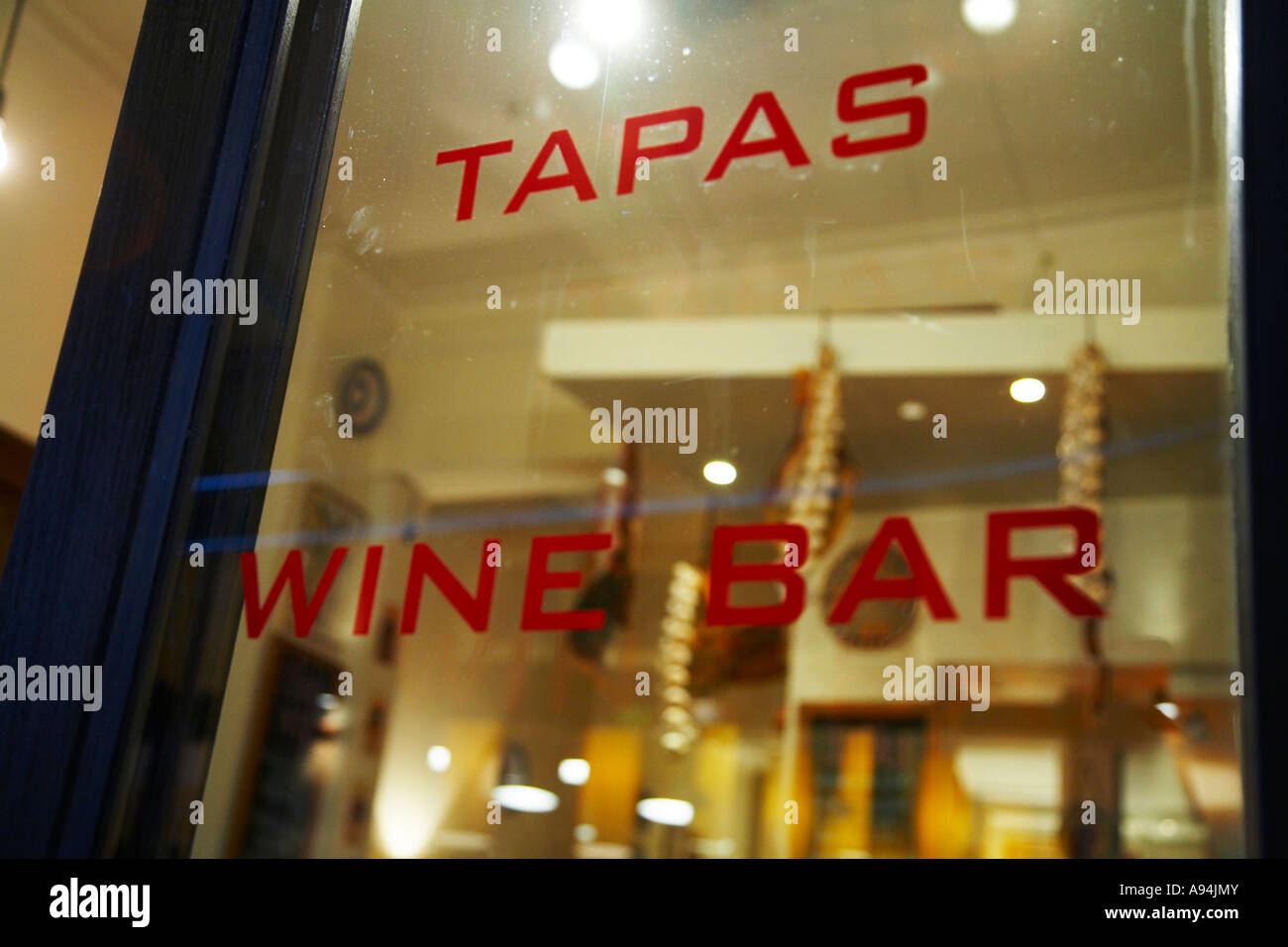 spanish tapas bar sign Stock Photo - Alamy