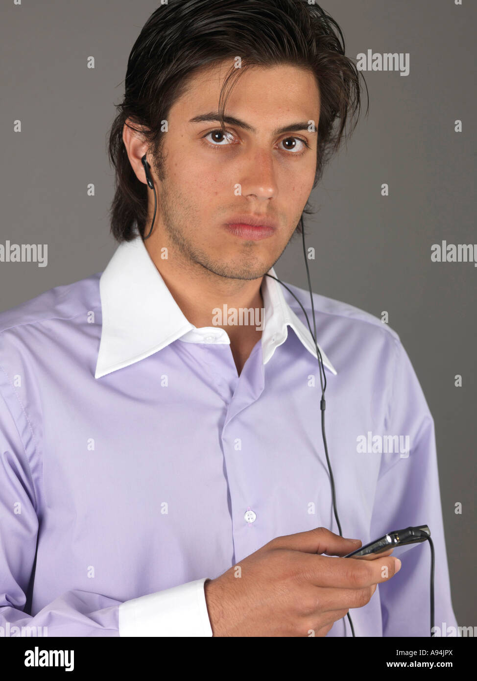 Young Man Listening to Music Model Released Stock Photo - Alamy