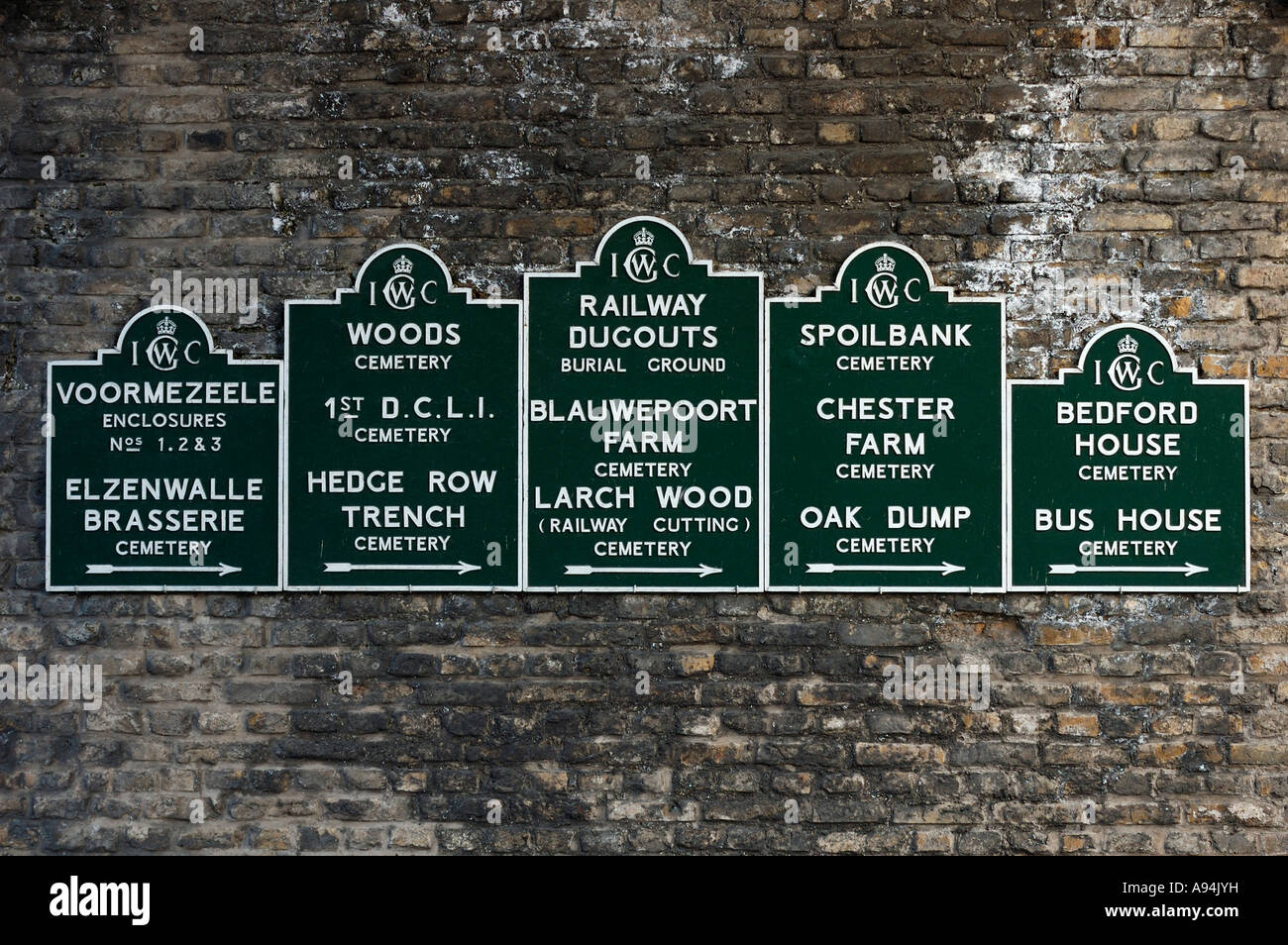First World War cemetery signs Stock Photo - Alamy