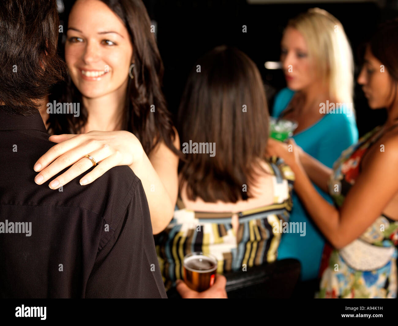 Couple in Bar Model Released Stock Photo - Alamy