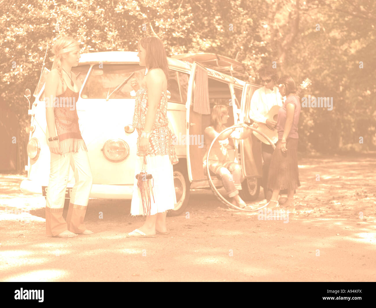 Young people camper van models hi-res stock photography and images - Alamy