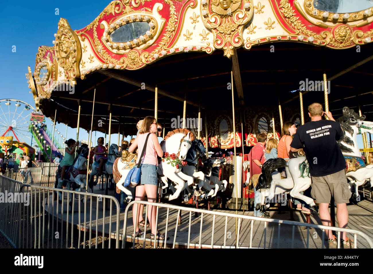 Merry-go-round at Larimer County Fairgrounds, Colorado Stock Photo - Alamy