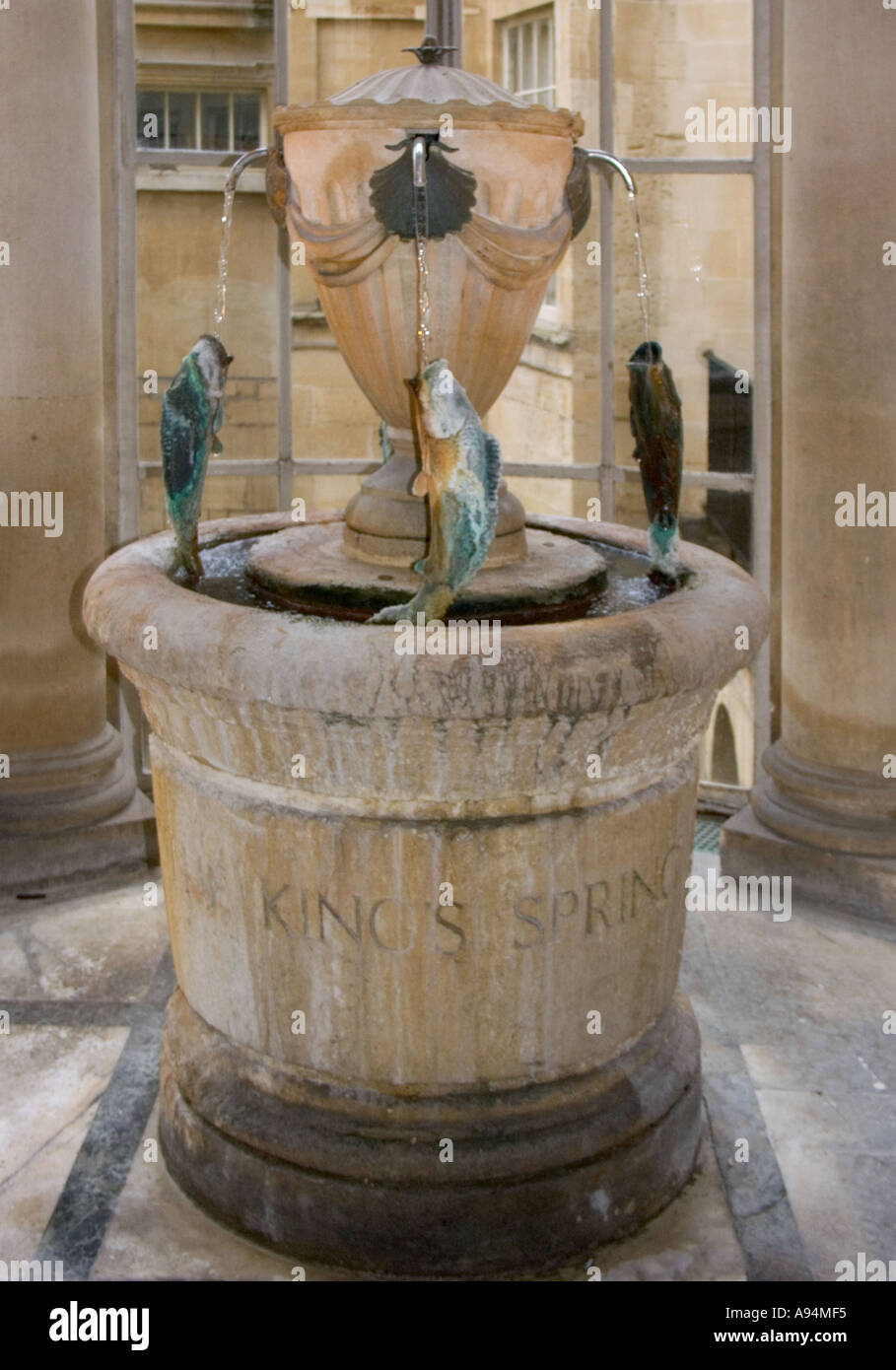 Ornamental water urn, King's Spring, Pump Room, Roman baths, Bath ...