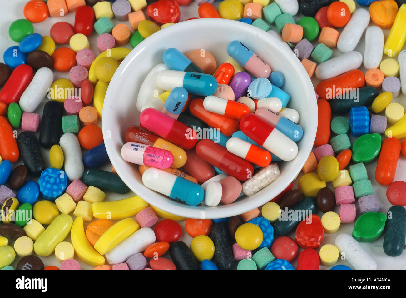 Frightining similarities between drugs and candy dsca 3094 Stock Photo ...
