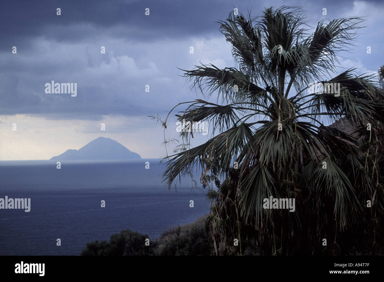 Landscape with Filicudi island Lipari island Aeolian islands Sicily ...