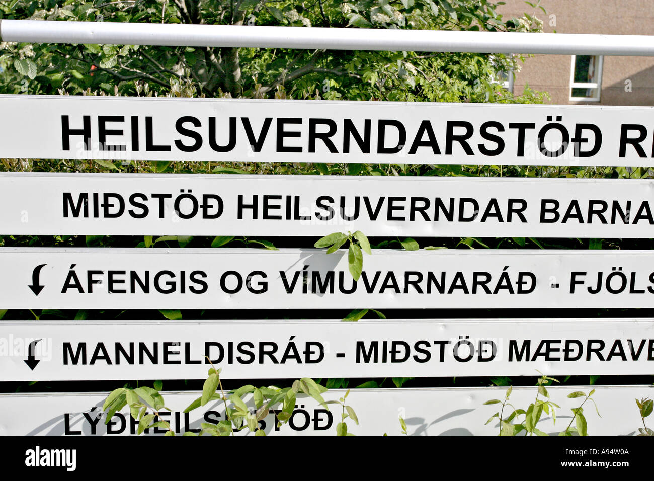 Signs in Icelandic language Stock Photo - Alamy