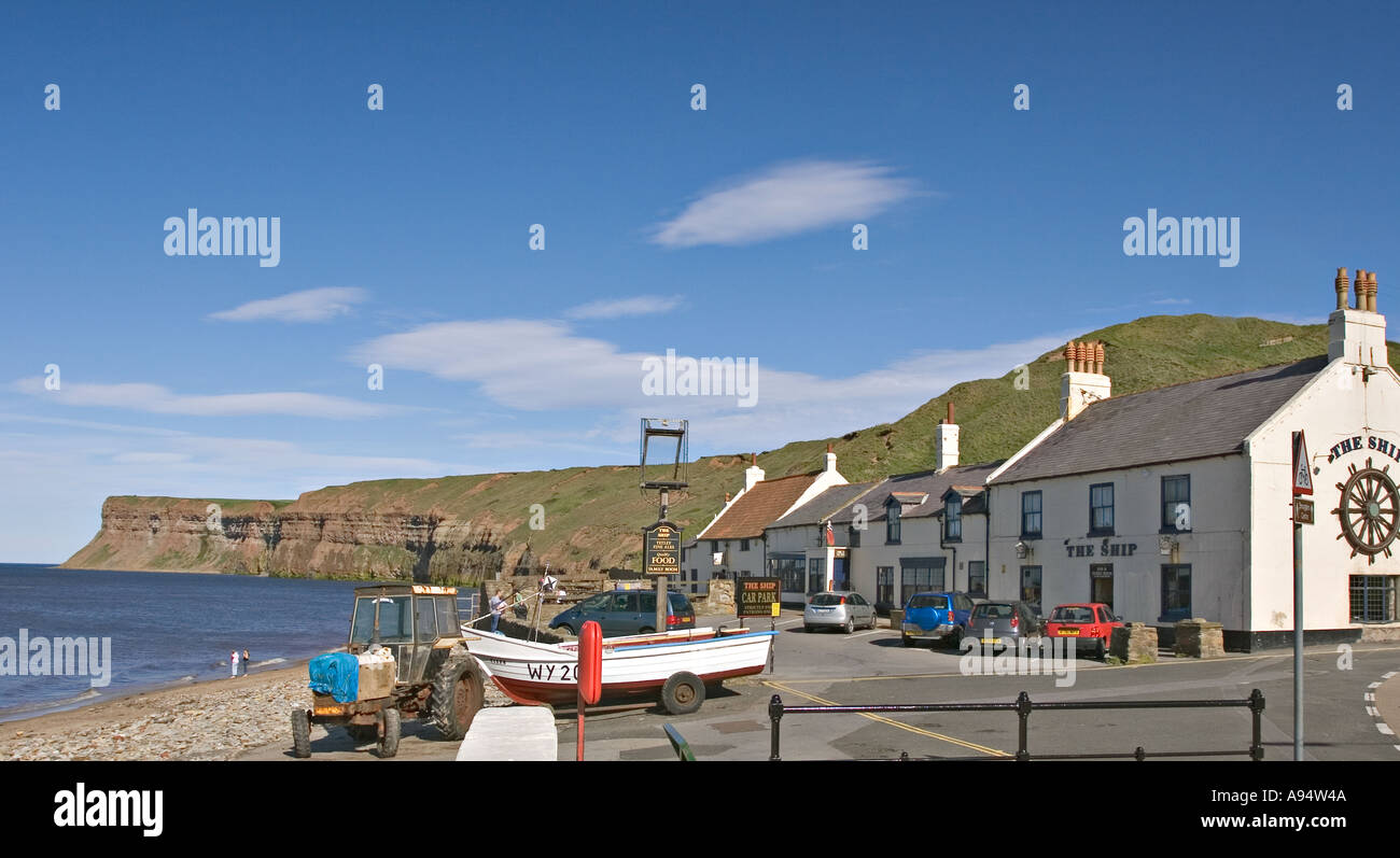 Ship Inn and Hunt Cliff at Saltburn Cleveland UK Stock Photo - Alamy