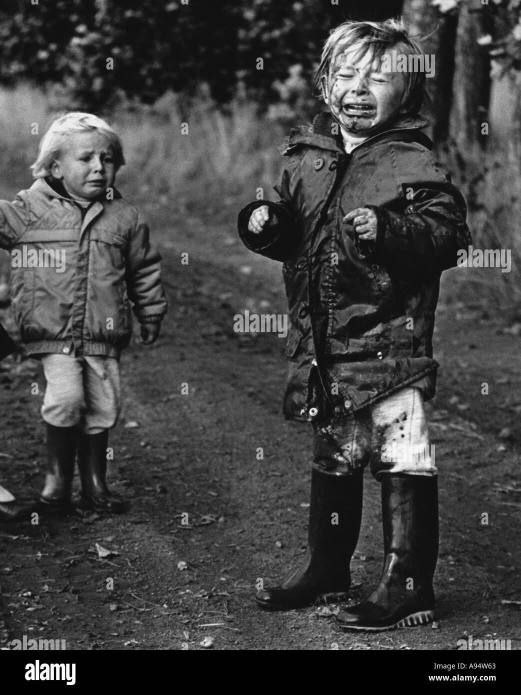 Child puddle Black and White Stock Photos & Images - Alamy