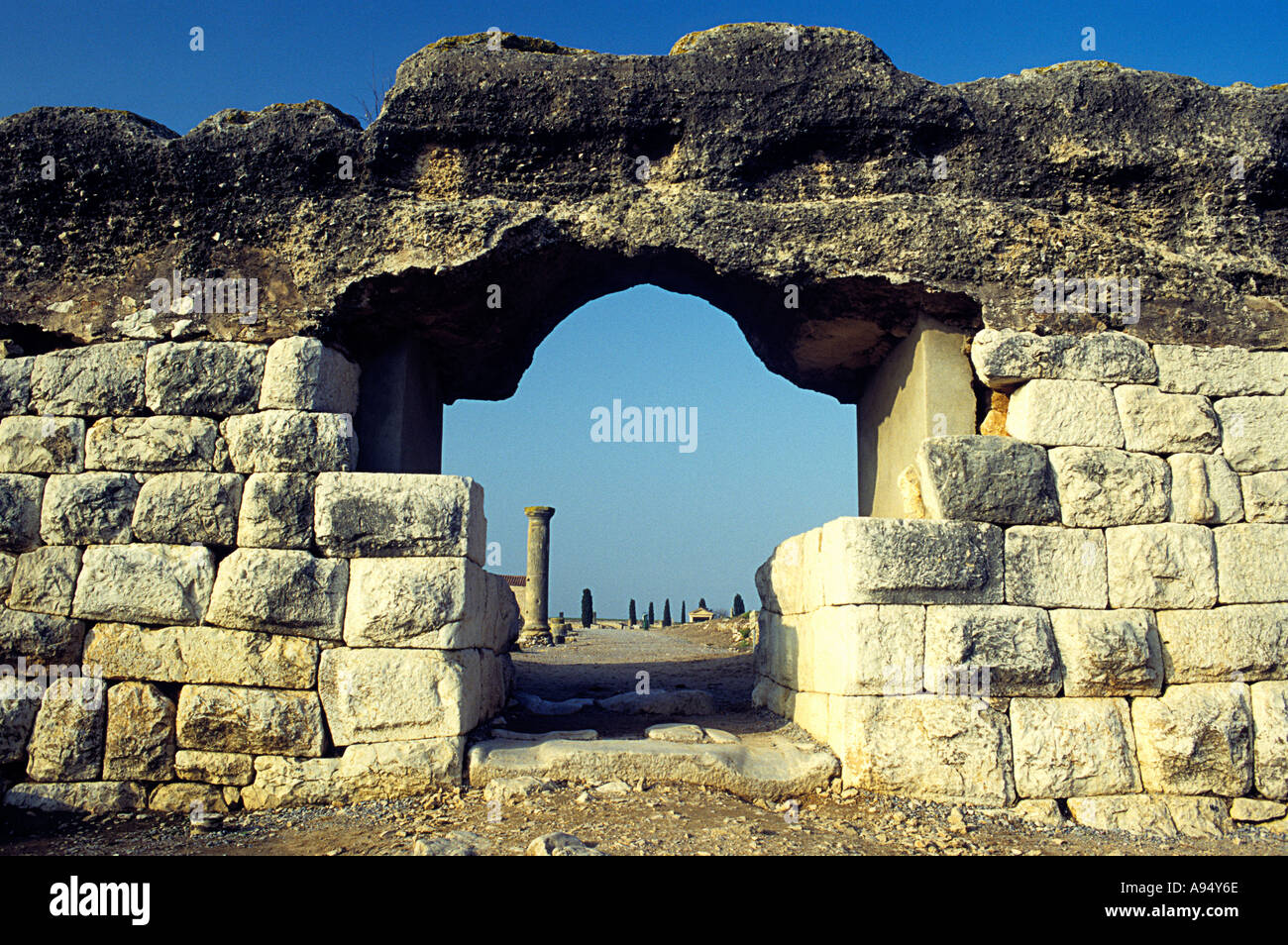 Wall main door of the Roman city of Emporiae first century bC Catalonia ...