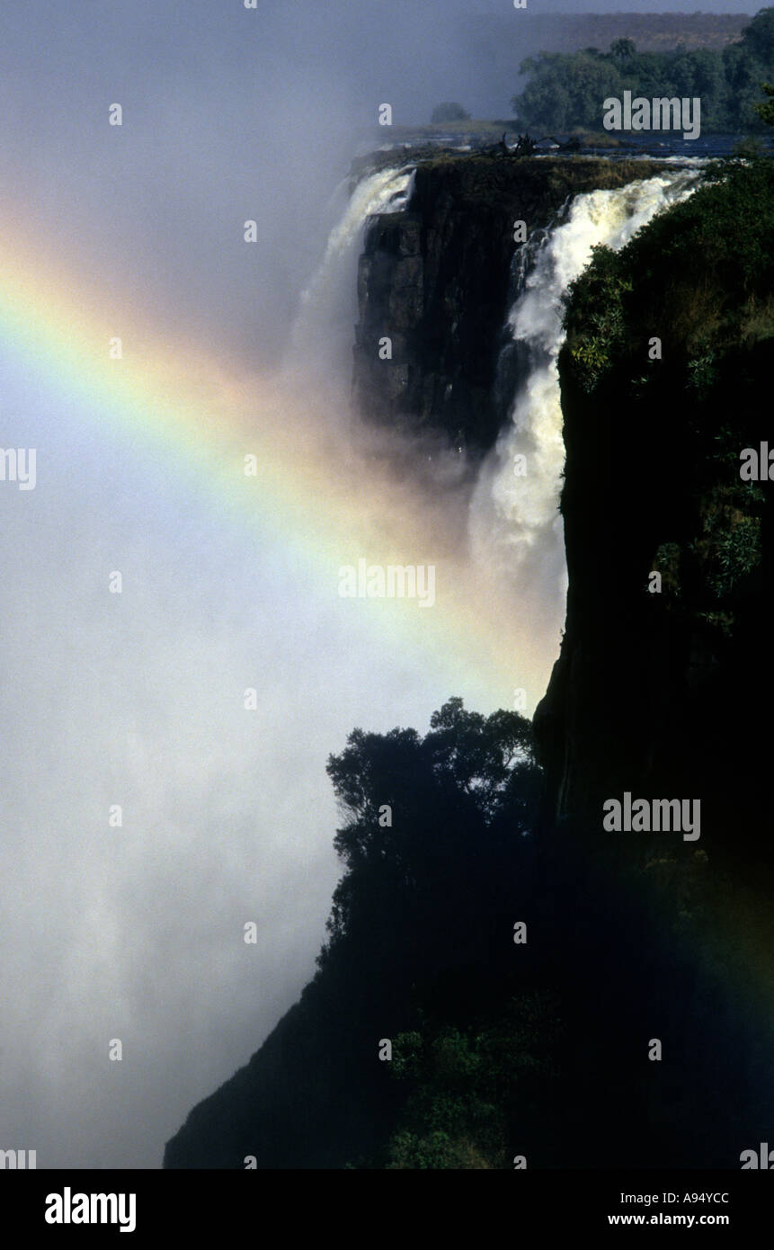 rainbow over Victoria falls, Zimbabwe, Africa Stock Photo - Alamy