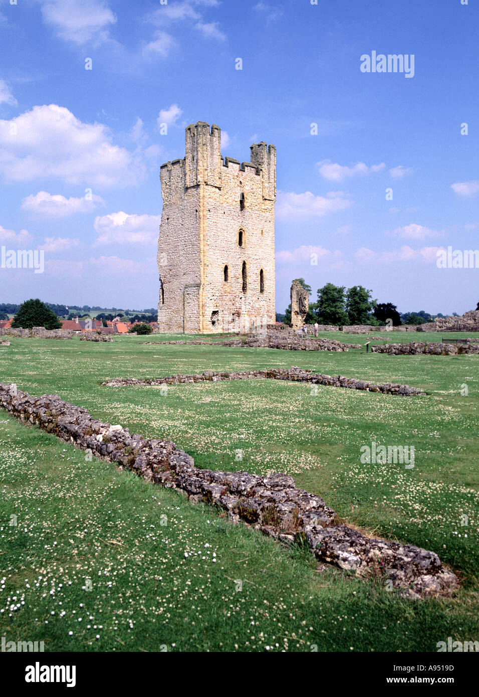 Helmsley Castle ruins of East Tower medieval castle in Rye Dale town of ...