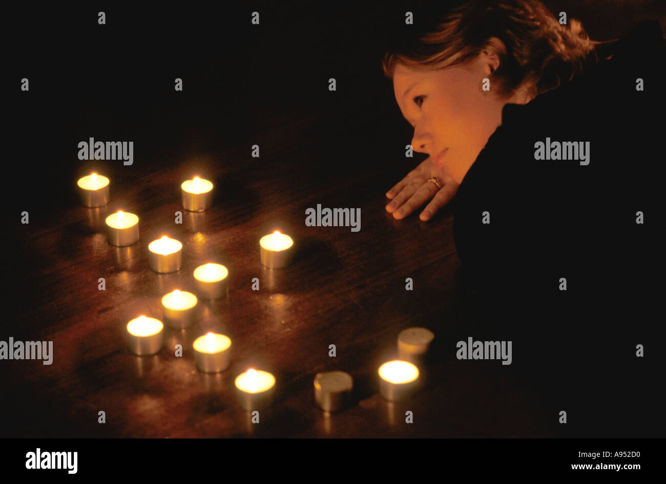 portrait of a girl with candlelight Stock Photo - Alamy