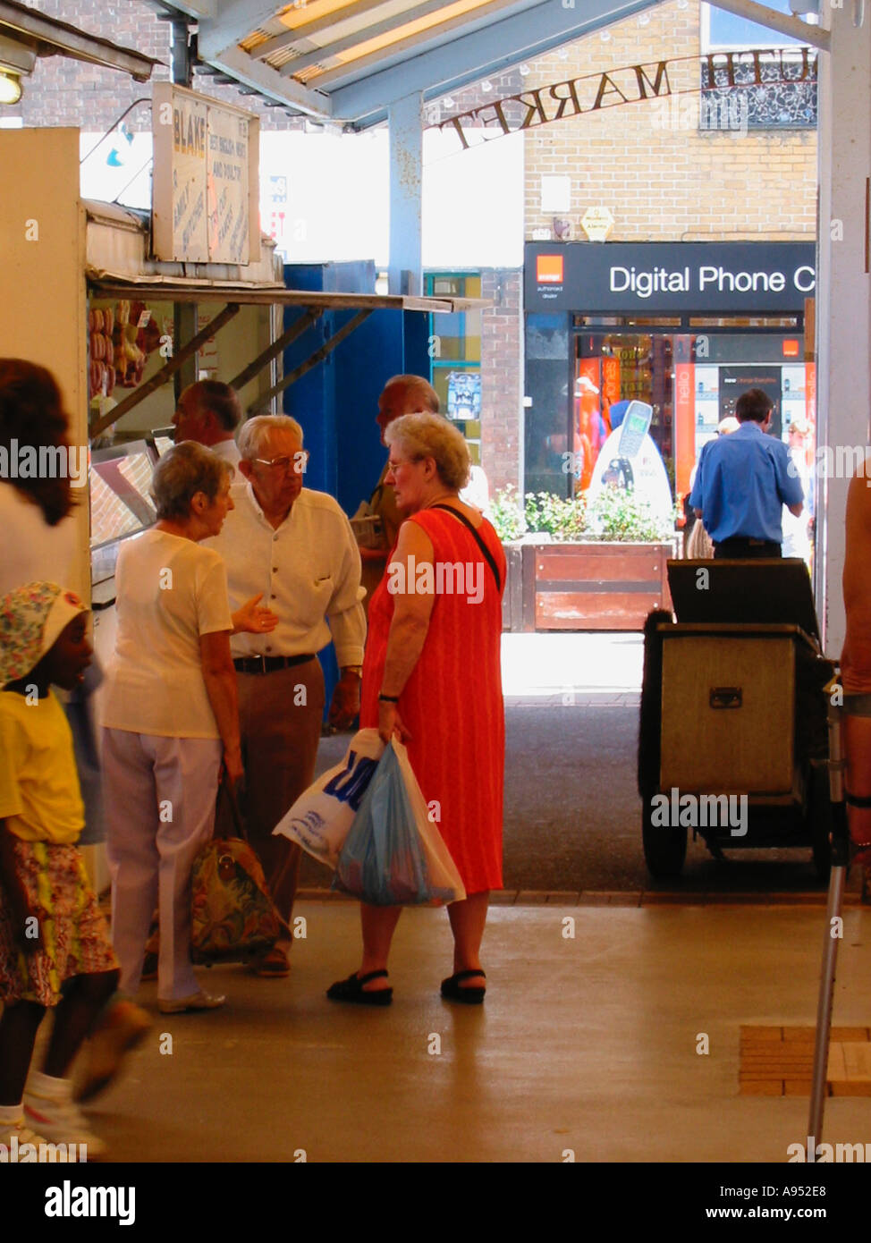 Typical busy town centre market hi-res stock photography and images - Alamy