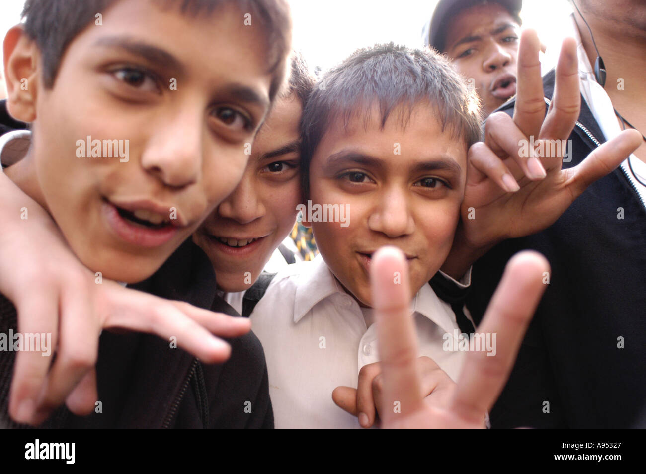 School boys protesting during a student led peace demonstration against ...