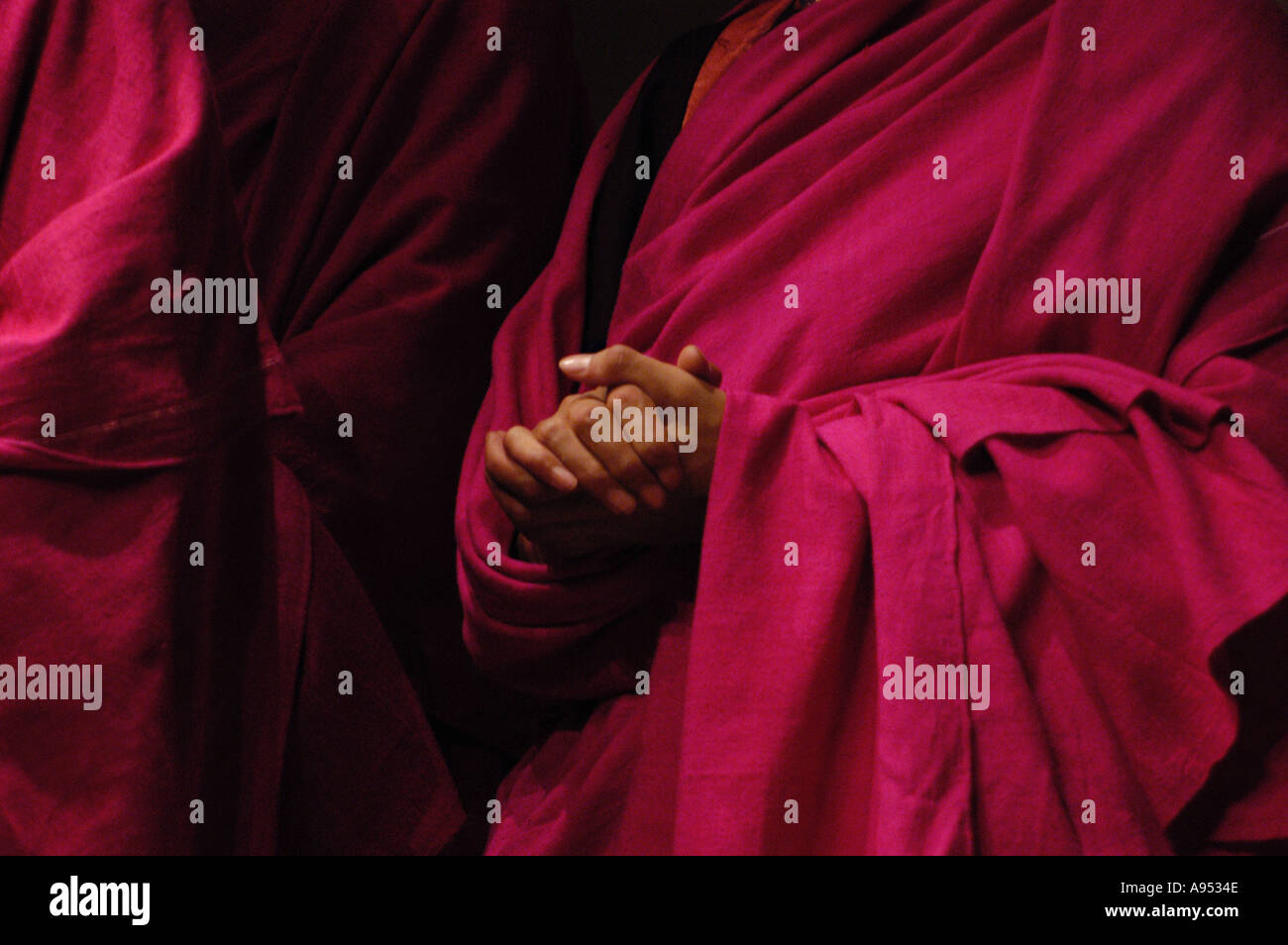 Tibetan monks performing sacred music Stock Photo - Alamy