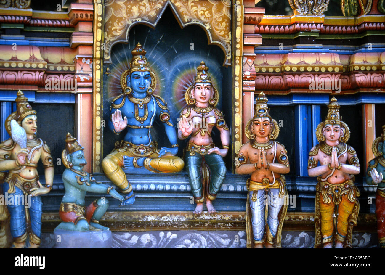Hindu temple with figures of gods Stock Photo - Alamy