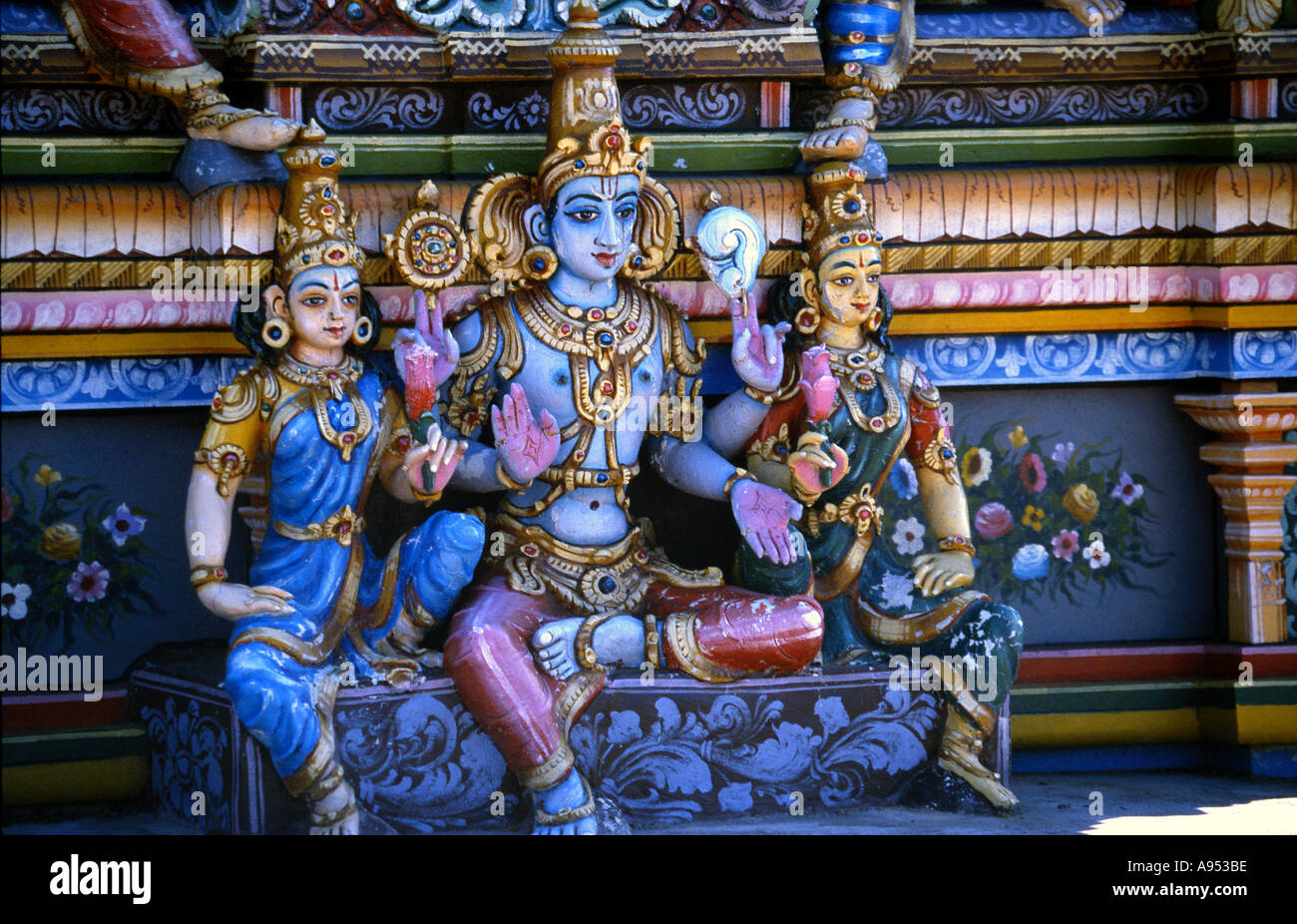 Hindu temple with figures of gods Stock Photo - Alamy