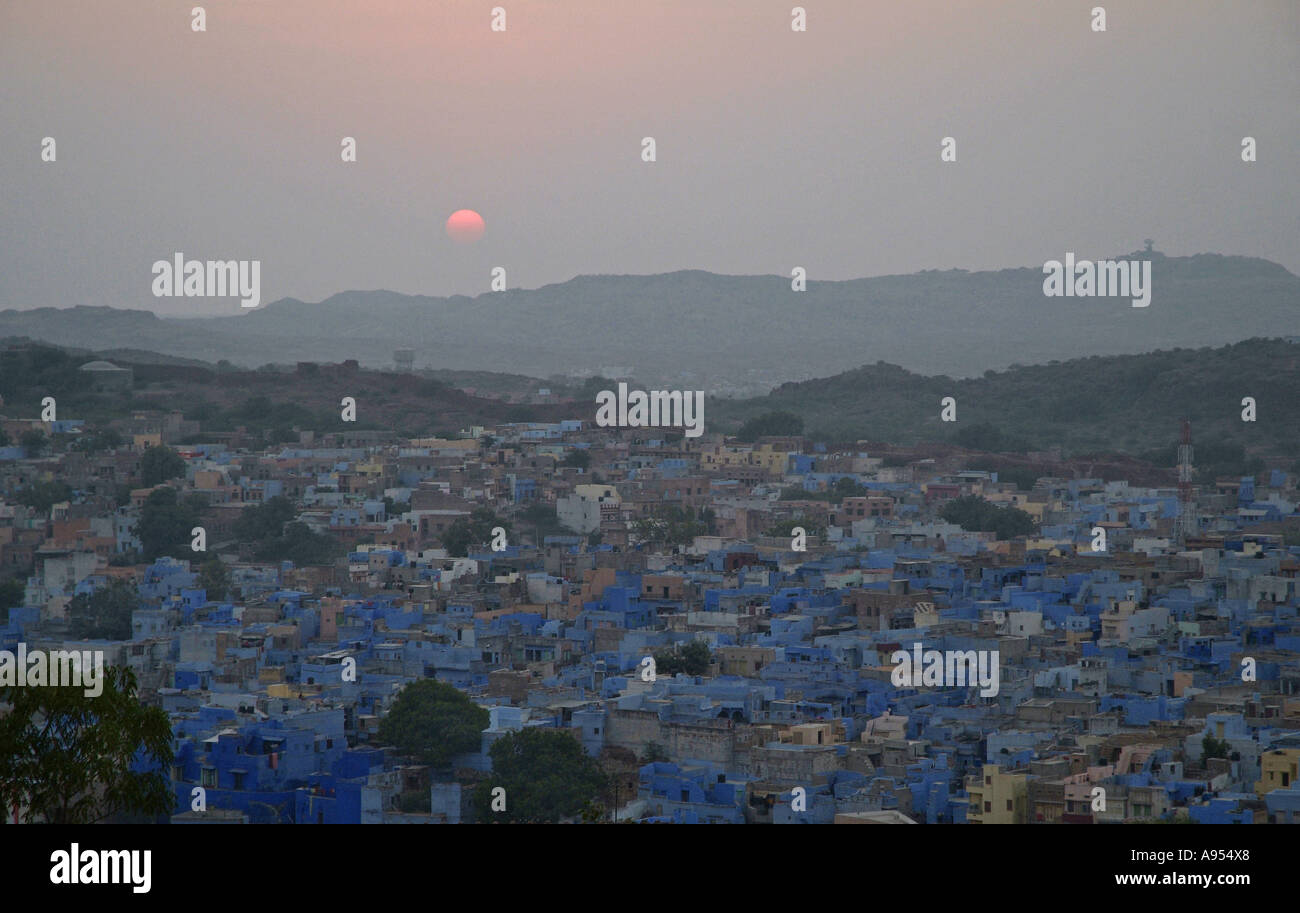 Sunset over the city of Jodhpur in India Stock Photo - Alamy