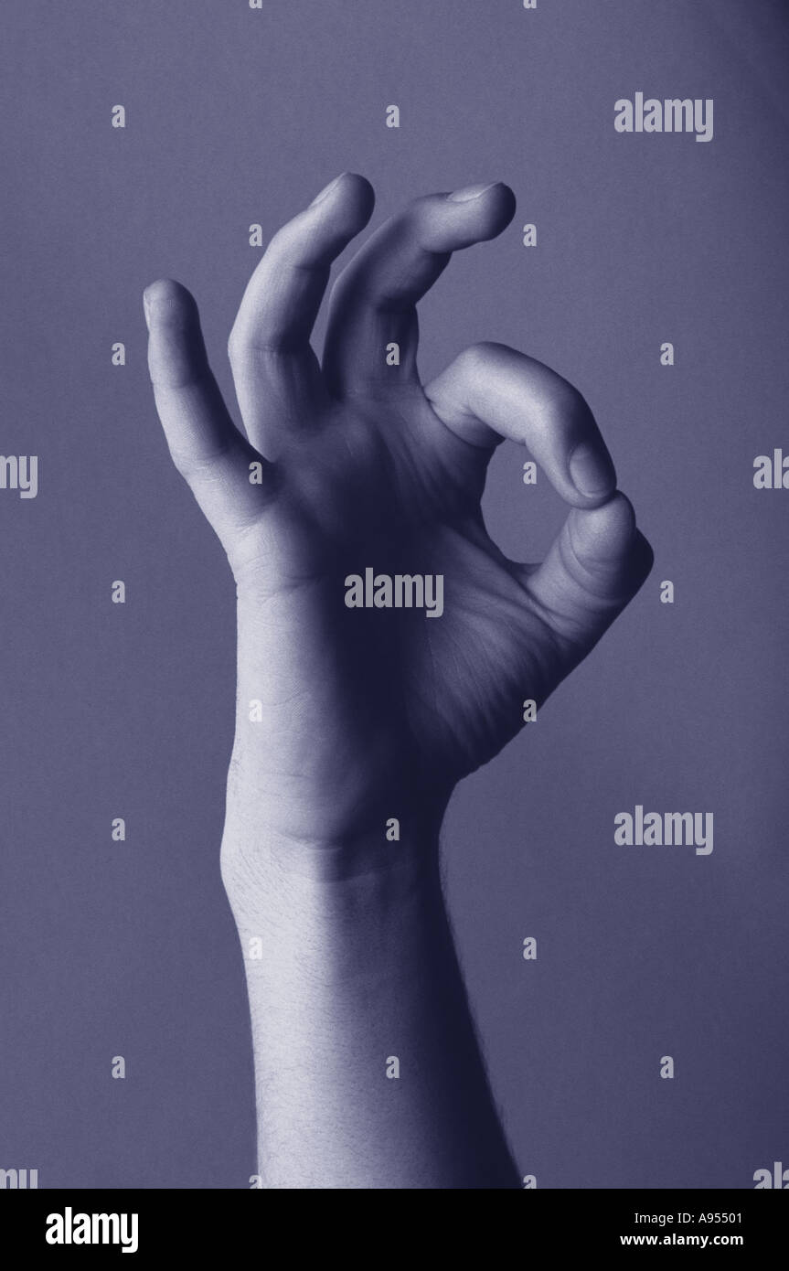 Hand making OK sign Stock Photo - Alamy