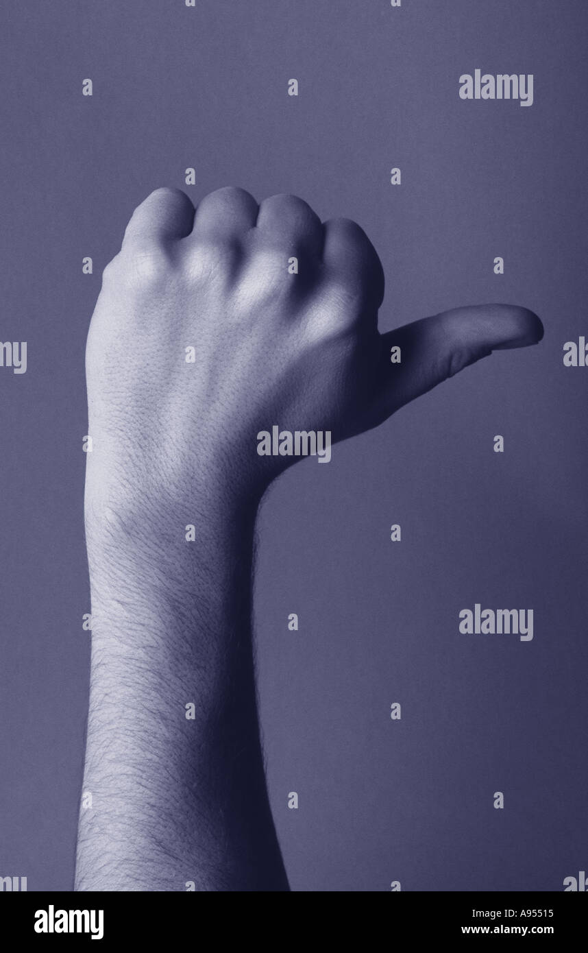 Hand with thumb out Stock Photo - Alamy