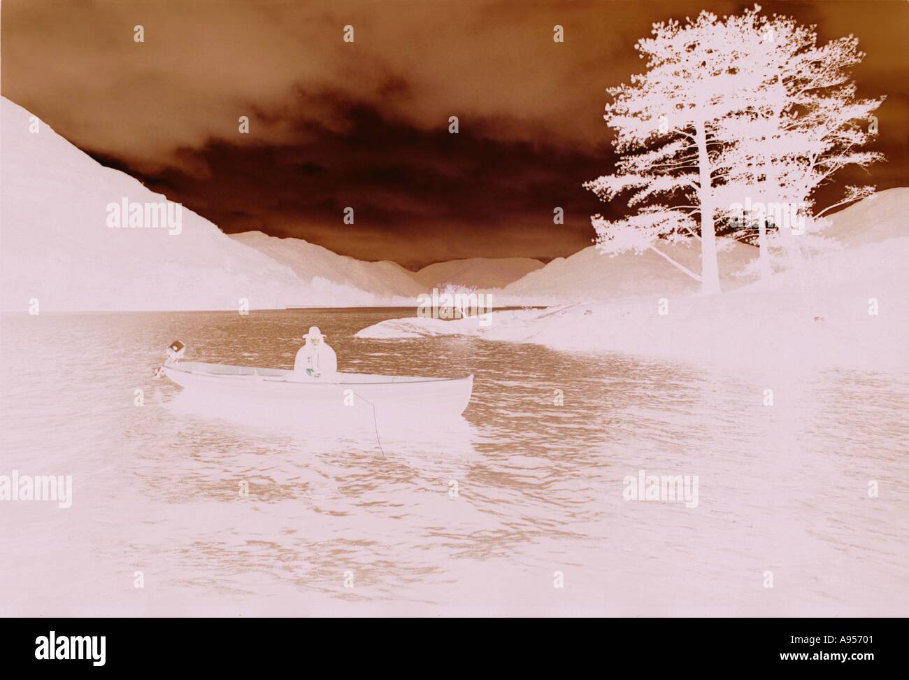 Photograph of lake scene Stock Photo - Alamy