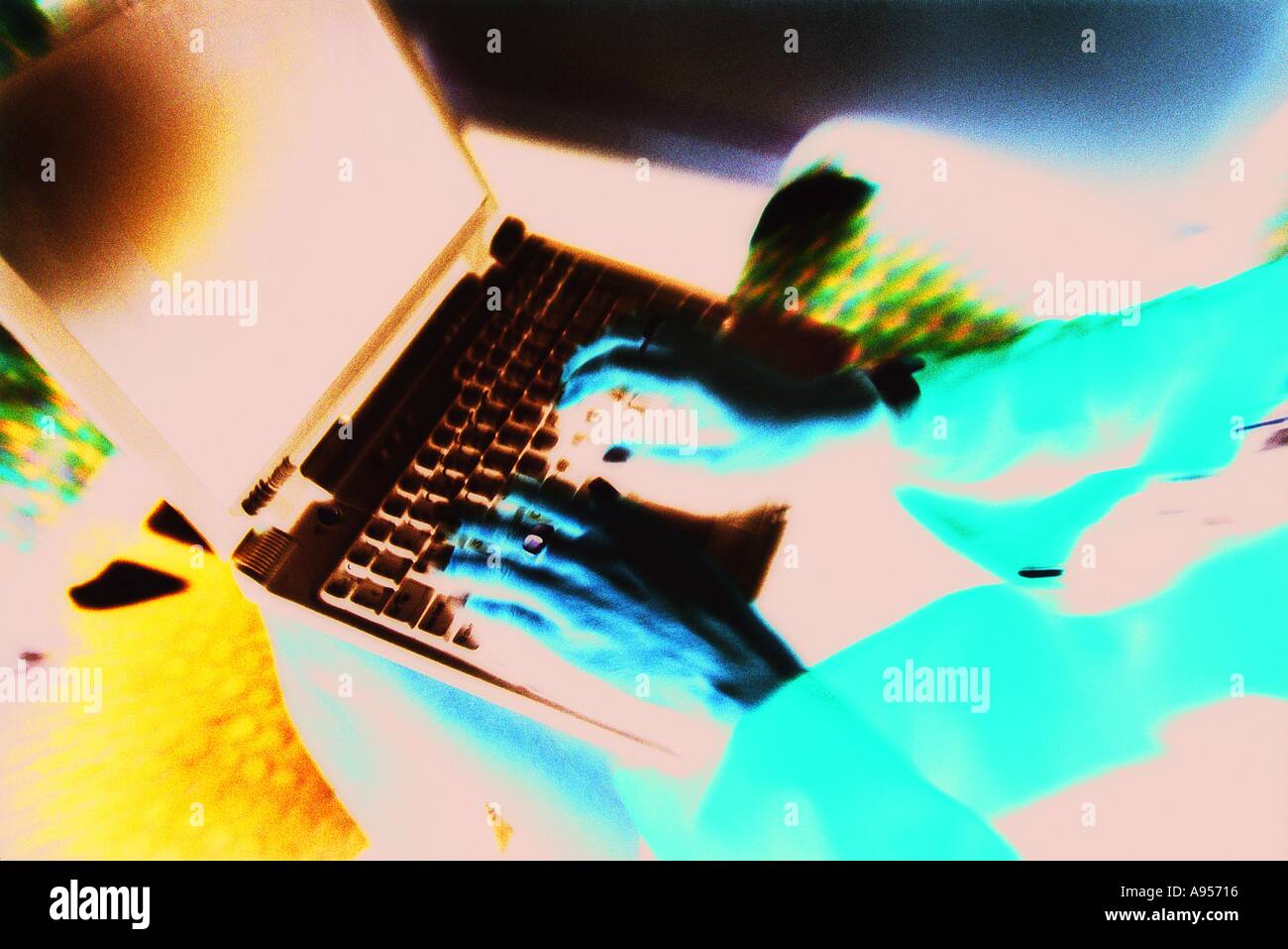 Photograph of womans hands on laptop keyboard Stock Photo - Alamy