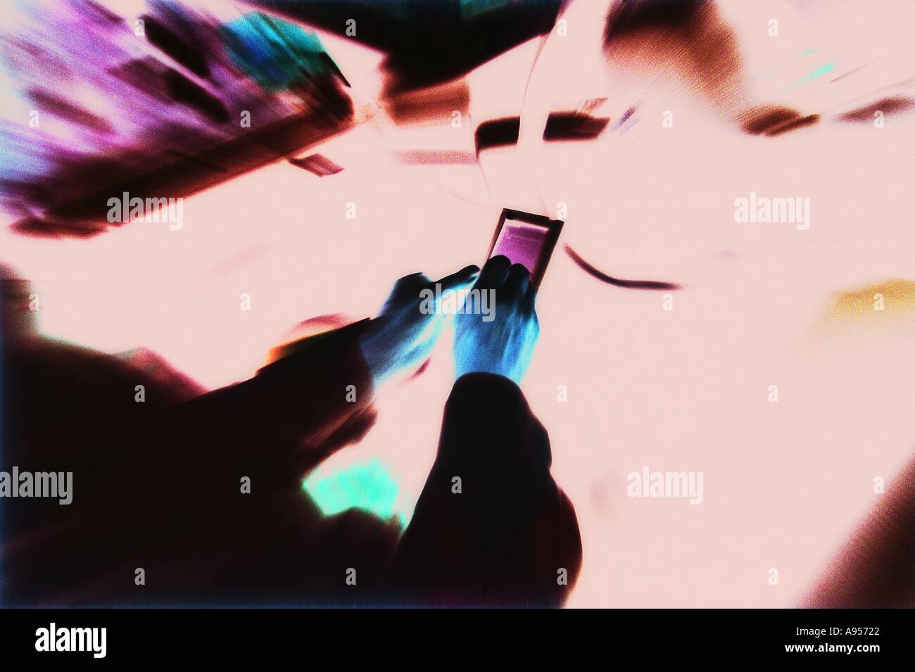 Photograph of man using PDA in car Stock Photo - Alamy