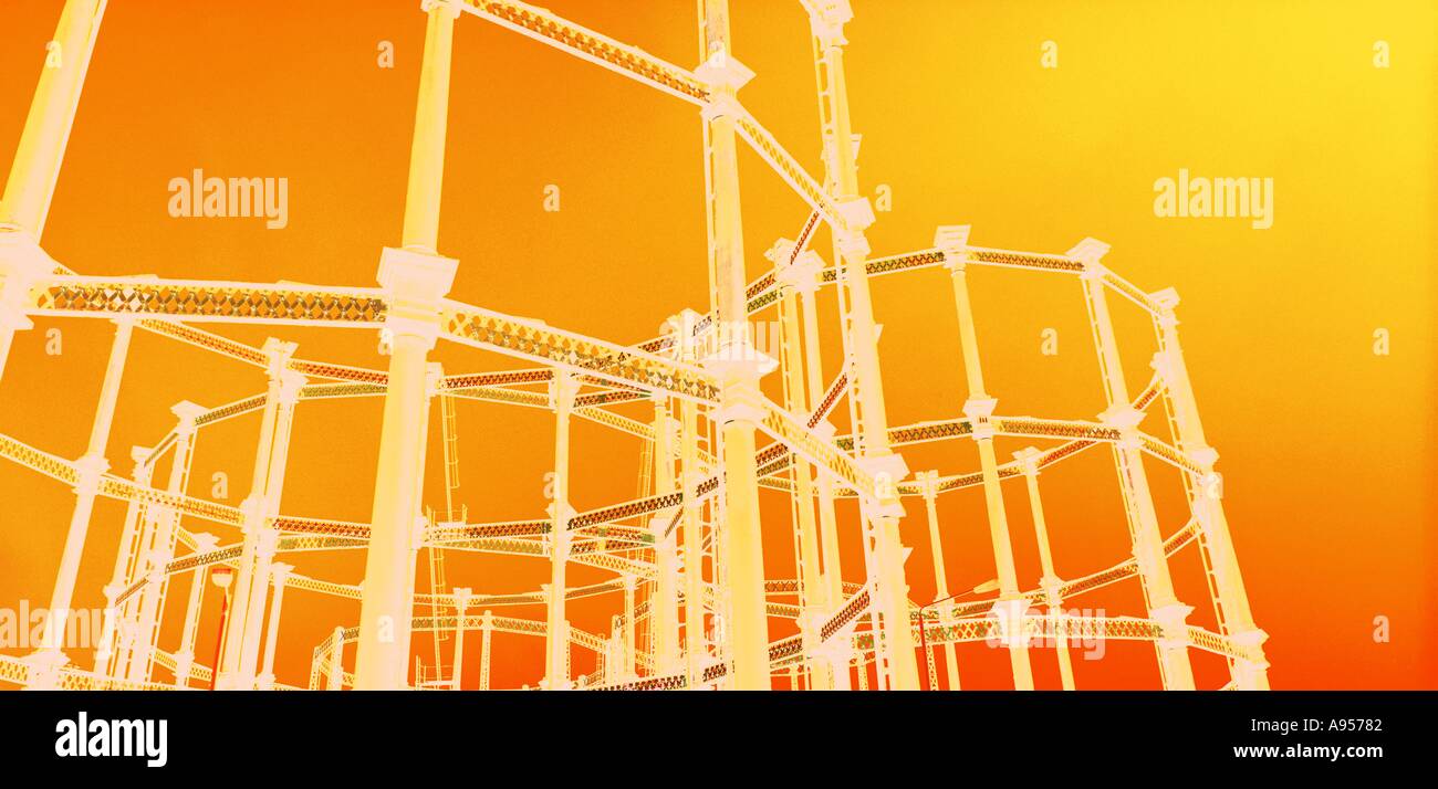 Photograph of gas storage vessel frame structure Stock Photo - Alamy